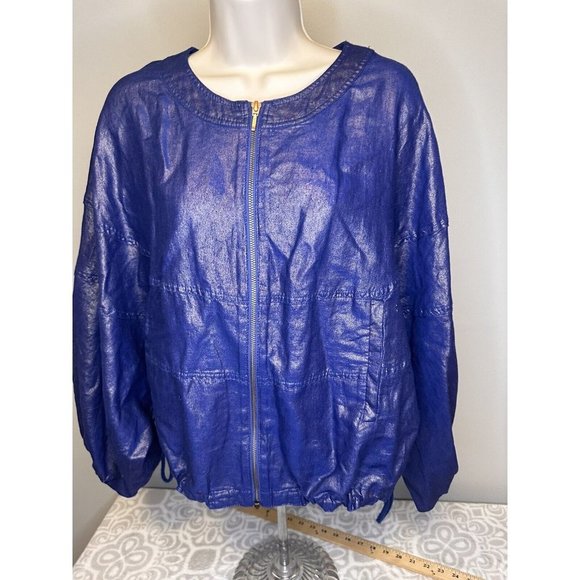elevenses | Jackets & Coats | Elevenses Anthrpologie Raquel Blue Bubble ...